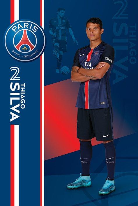 Affiches & posters Affiche du footballeur Thiago Silva PSG