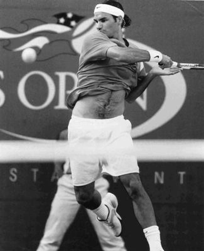 Poster photo noir et blanc Roger Federer - acheter Poster photo noir et ...