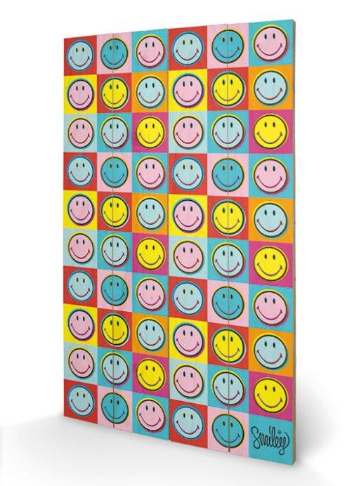 Affiches & posters Impression sur bois de Smiley pop art