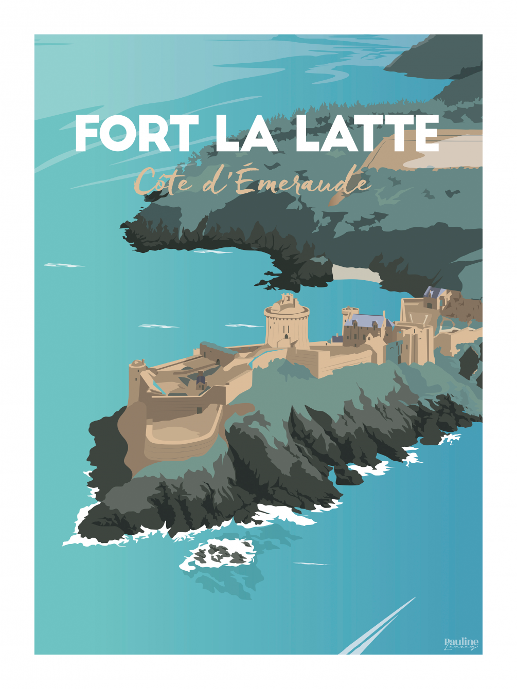 Affiches & posters Poster photo illustration Fort La Latte, Côte d'Emeraude