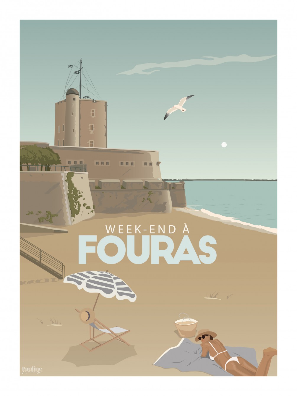 Affiche illustration Week-end à Fouras - acheter Affiche illustration ...